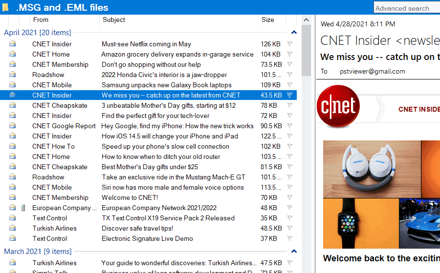 MSG Viewer - PST Walker Software
